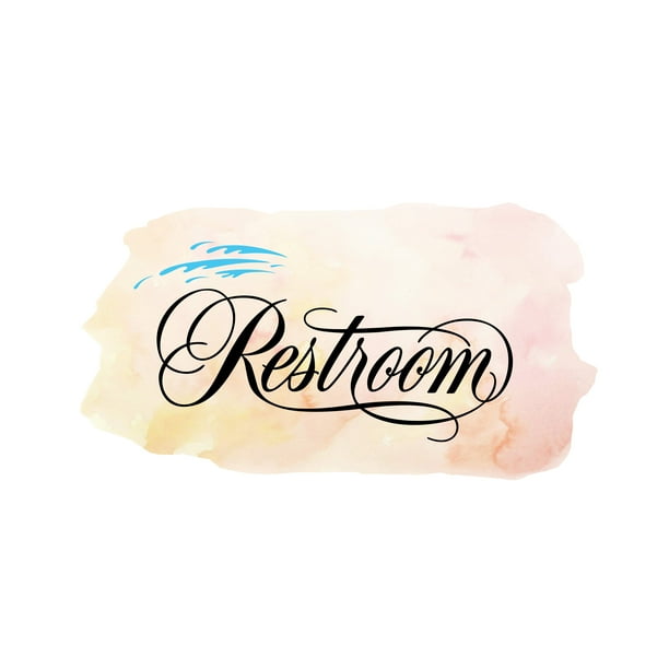RESTROOM - Multicolored Bathroom Vinyl Lettering Art Decoration ...