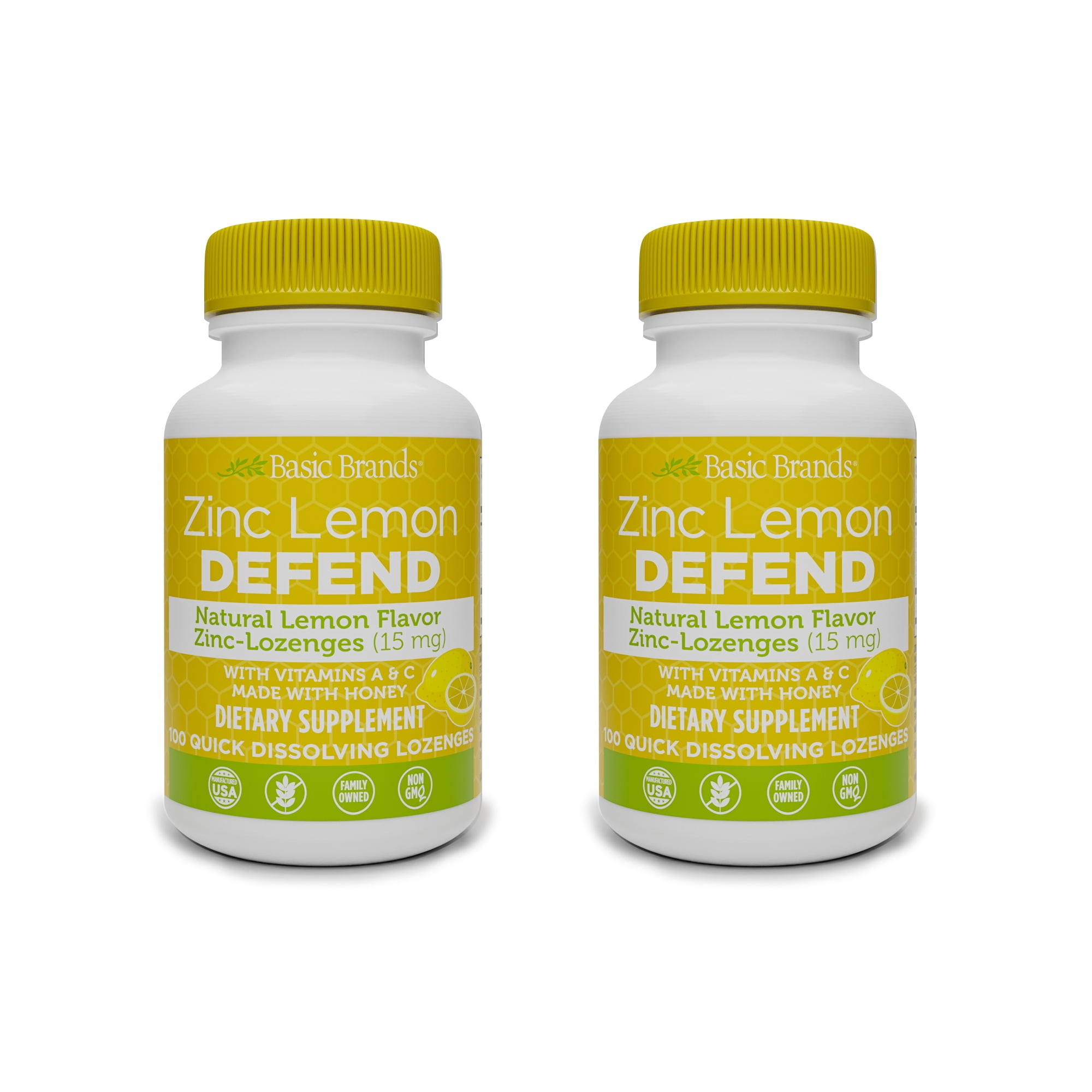 Basic Brands Zinc Lozenges, 100-Count, Lemon (Pack of 2) - Walmart.com