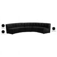 Meridian Furniture Limitless Black Velvet Modular 5 Piece Sectional ...