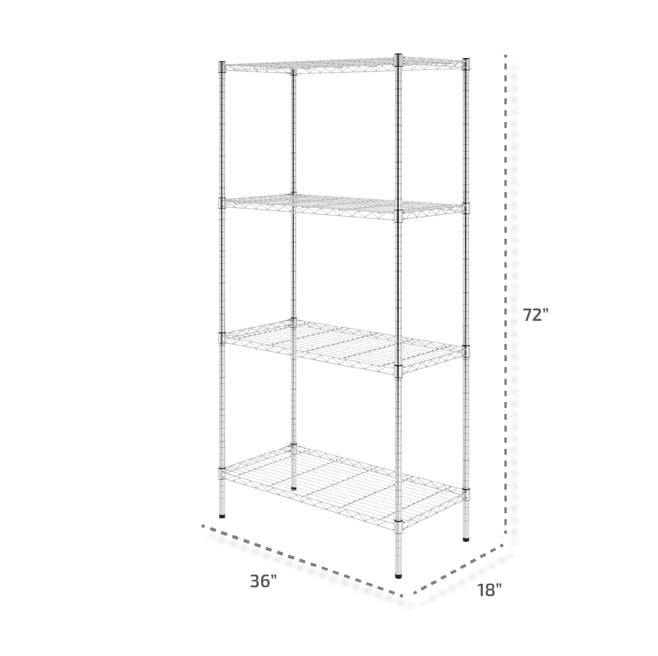 Buy SafeRacks NSF Certified 4-Tier Steel Wire Shelving with Adjustable ...