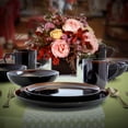 Elama Midnight Beach 16 Piece Dinnerware Set in Metallic Black ...