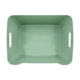 Mainstays Large Multi-Purpose Durable Storage Bin with Handles, Green ...