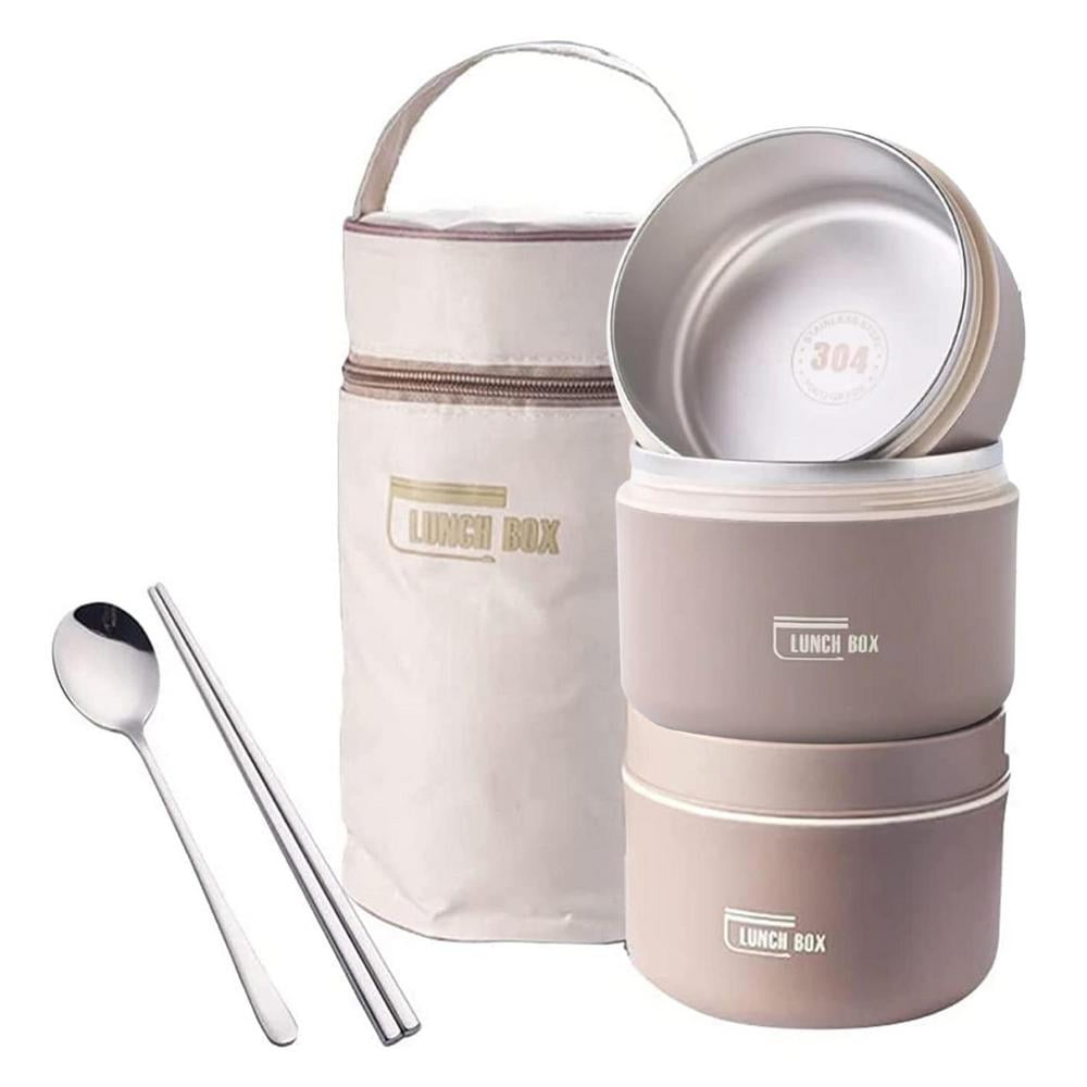 Thermal Lunch Box | Home Stackable Stainless Steel Compartment Snack ...