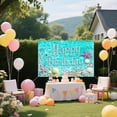 7x5ft Summer Birthday Backdrop Aqua Blue Ocean Theme Summer Beach Happy