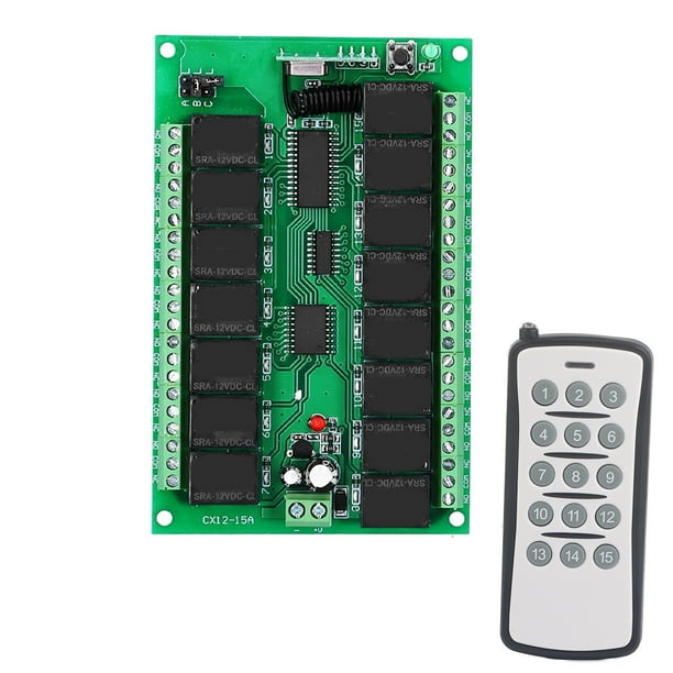 Remote Control Relay Switch Digital Wireless 15‑Channel with LED CW/CCW ...