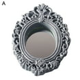 Farfi Miniature Mirror Classic Good Craftsmanship Resin Oval Dollhouse ...