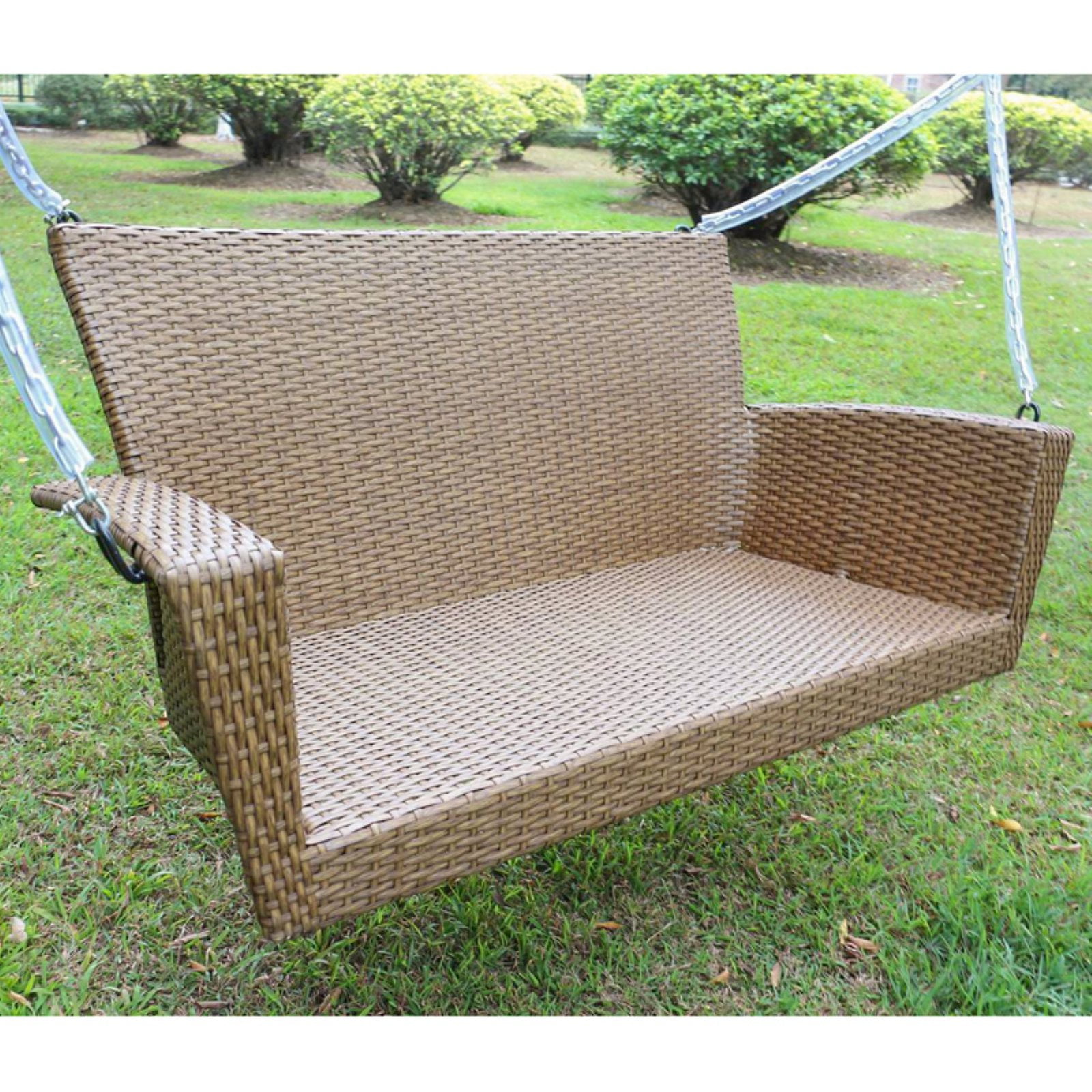 International Caravan Chelsea Contemporary Resin Wicker Porch Swing ...