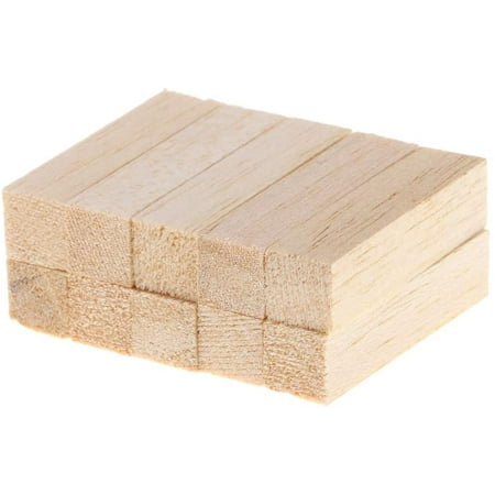 10Pcs Balsa Wooden Dowel Rods Blocks - Hardwood Dowels - Craft Dowels ...