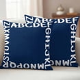 Bold Alphabet Outdoor Waterproof Throw Pillow Covers Set of 2, 24"x24 ...