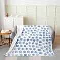 Blue White Polka Dot Flannel Blanket Twin 60x80 Minimalists Boho Modern ...