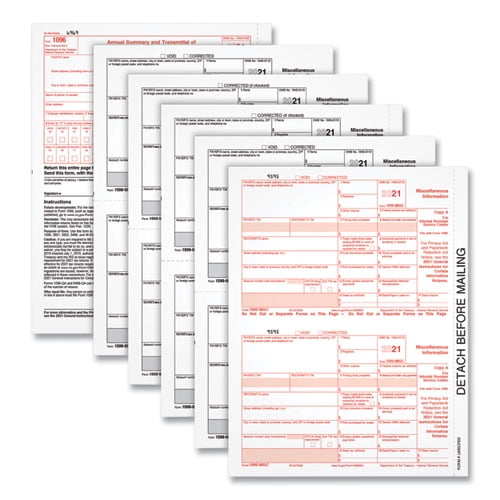 "Five-Part 1099-Misc Tax Forms, 8.5 X 11, 2/page, 50/pack | Bundle of ...
