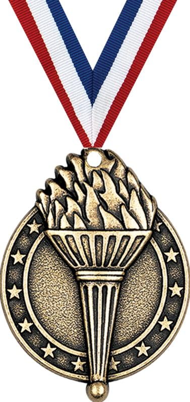 Torch Medals, 2" Gold Diecast Participation Medal Award 100 Pack ...