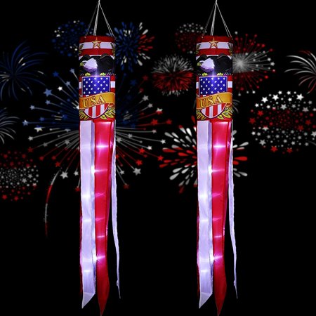 2 Pieces 40 Inch American Flag Windsock US Eagle Stripes Windsock ...
