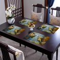 4pcs, Two green birds placemats, fashion print pattern table mat, for ...
