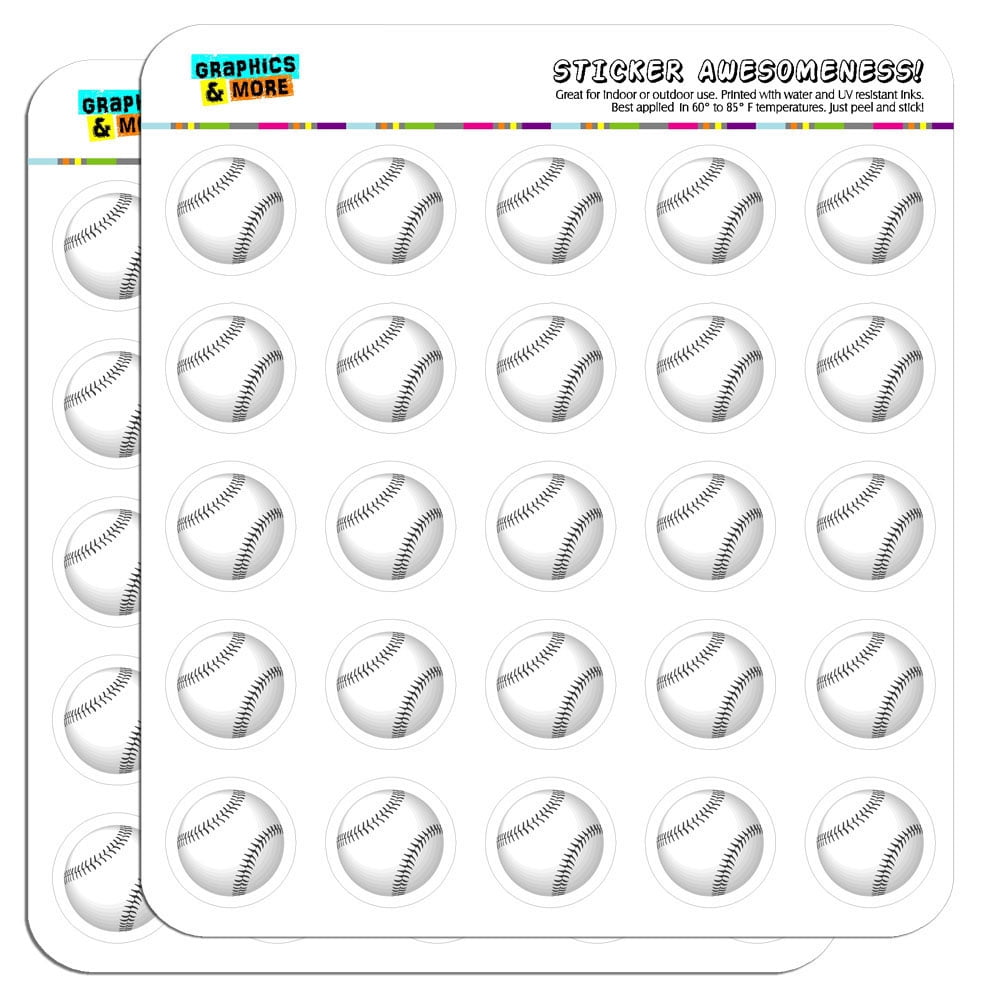 Baseball Ball 1" Scrapbooking Crafting Stickers - Walmart.com