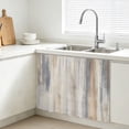 Beige Grey Cabinet Curtains 28"W x 35"L, Abstract Mottled Art Retro ...