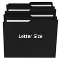 UOFFICE File Folder Letter Size 1/2 Cut Tab 100 Pack Black - Walmart.com