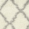 SAFAVIEH Daley Collection Geometric Plush Shag Area Rug, Ivory/Grey, 6 ...
