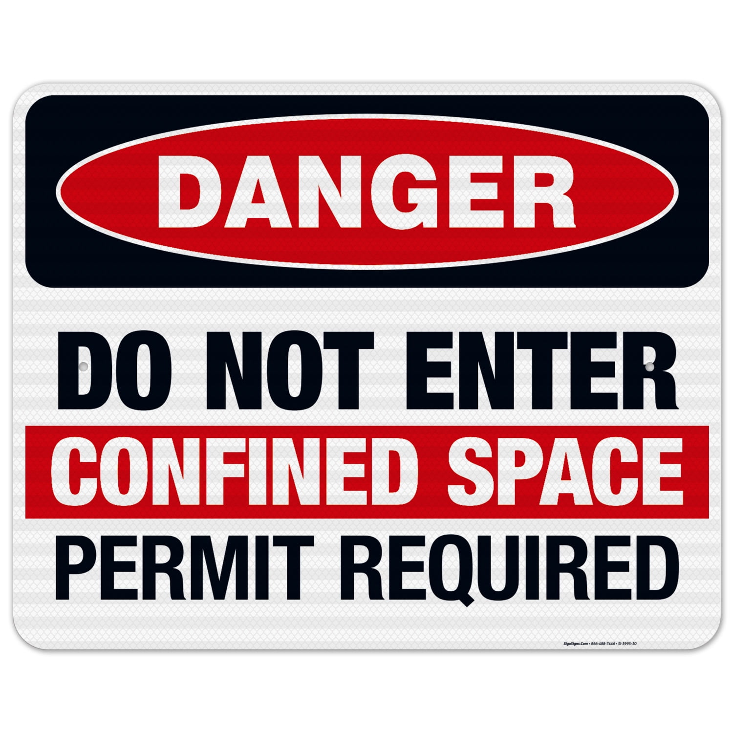 Danger Do Not Enter Confined Space Permit Required Sign, OSHA Sign ...