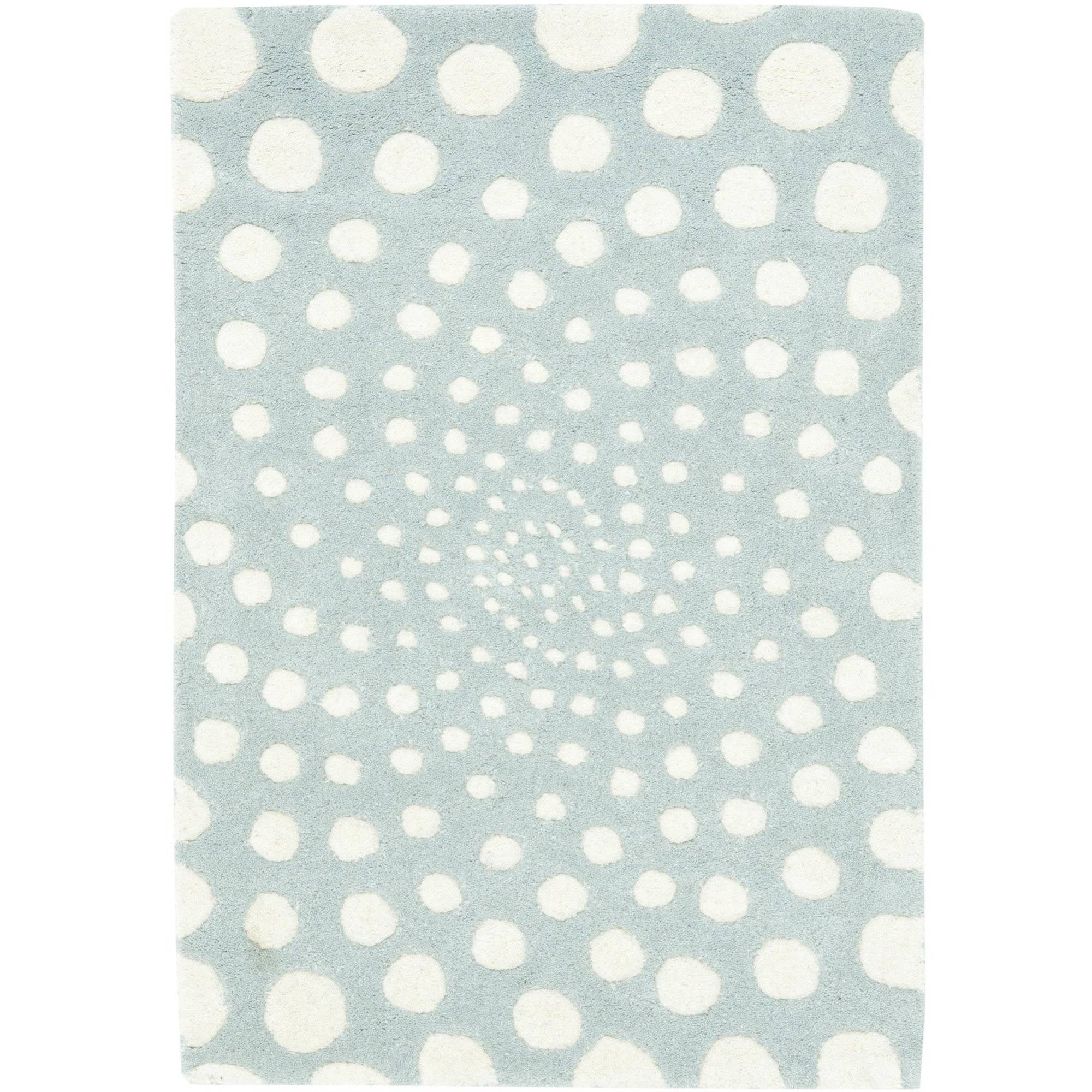 SAFAVIEH Soho Chloe Polka Dots Wool Area Rug, Blue/Ivory, 2' x 3 ...