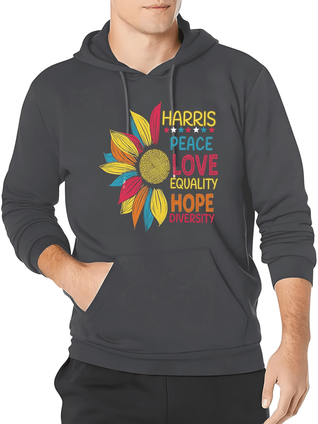 Men's Pullover Fleece Hoodie with Drawstrings, Long Sleeve Casual Wear ...