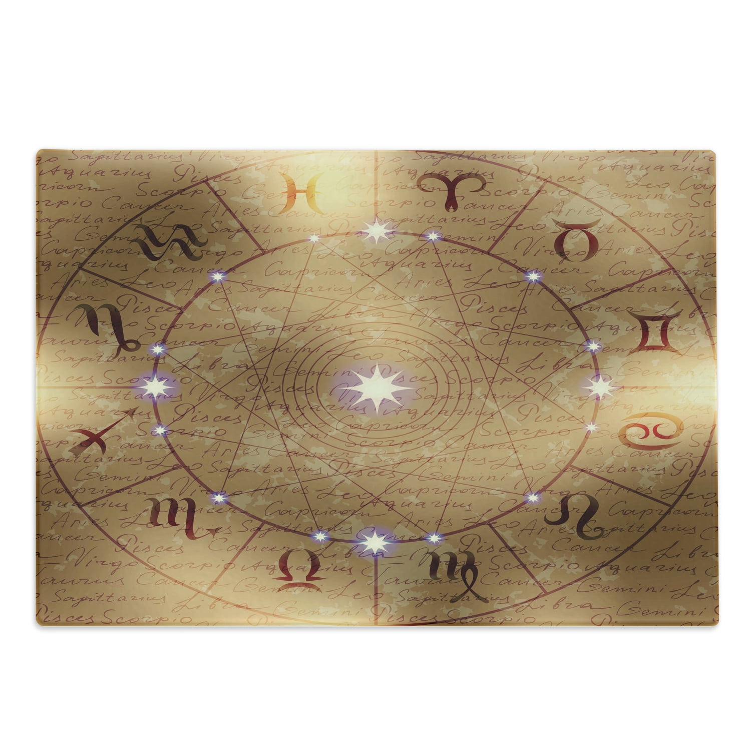 Zodiac Cutting Board, Circle of Zodiac Signs on Manuscript Background ...