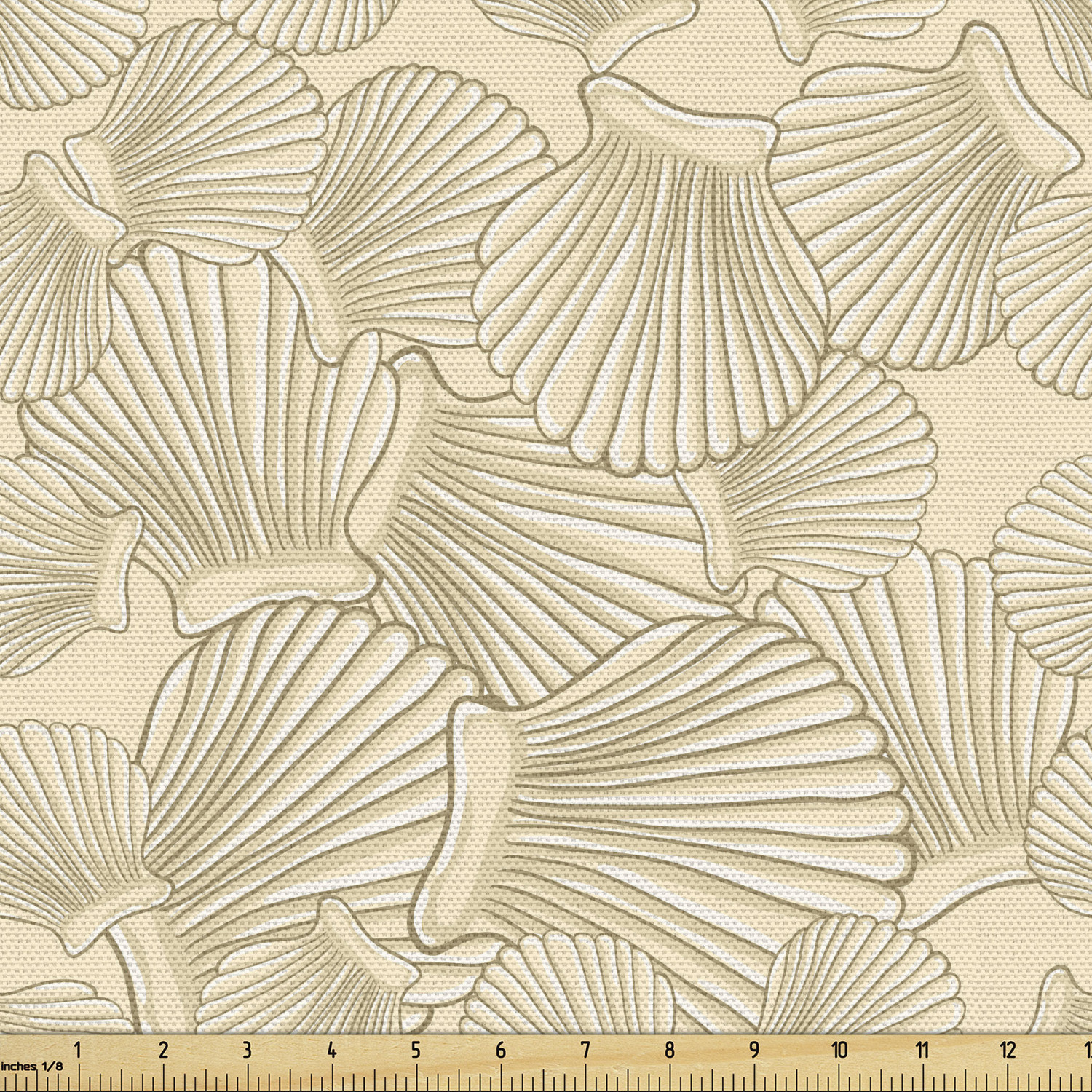 Shells Fabric by the Yard Upholstery, Overlapped Interlacing Pattern of ...