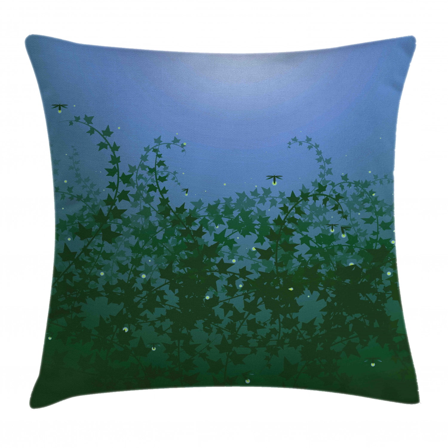 Firefly Throw Pillow Cushion Cover, Fairy Ivy Leaf Magical Beauty of ...