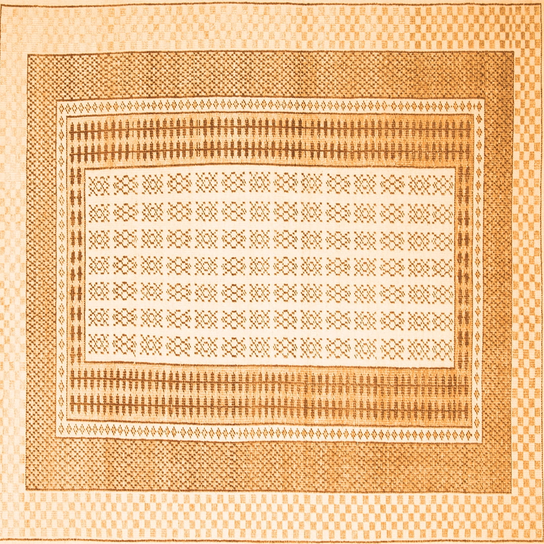 Ahgly Company Indoor Square Southwestern Orange Country Area Rugs, 3 ...