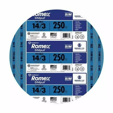 Southwire Romex 100' 14/3 with Ground Residential Indoor Electrical ...