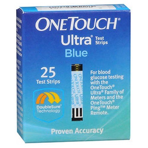 Tiras reactivas de glucosa en sangre Onetouch Ultra Blue 25 | Walmart ...