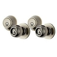Free Shipping! Hyper Tough Locking Ball Combo Twin Pack Antique Brass 2 Entry Door Knobs 2 ...