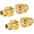FEFEDFAA-Solid Brass Garden Hose Repair Connector with Stainless Clamps ...