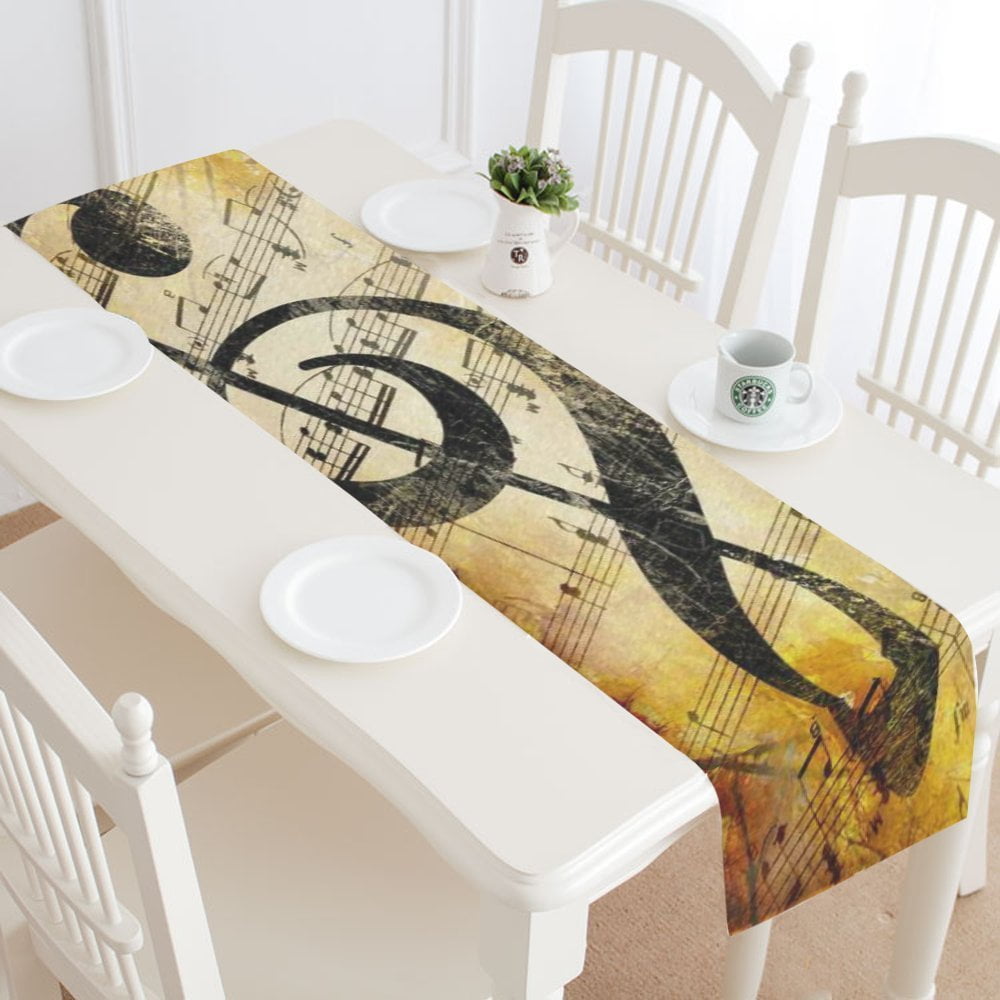 MYPOP Vintage Music Note Table Runner Placemat 14x72 inches, Autumn ...