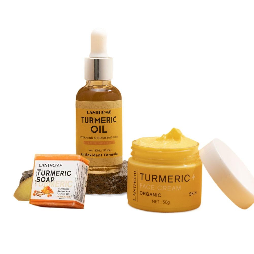 Kit de cuidado de la piel con cúrcuma de LANTHOME: aceite de cúrcuma ...