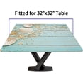 Beach Wood Texture Square Table Cloth, Sea Starfish Shell Waterproof ...
