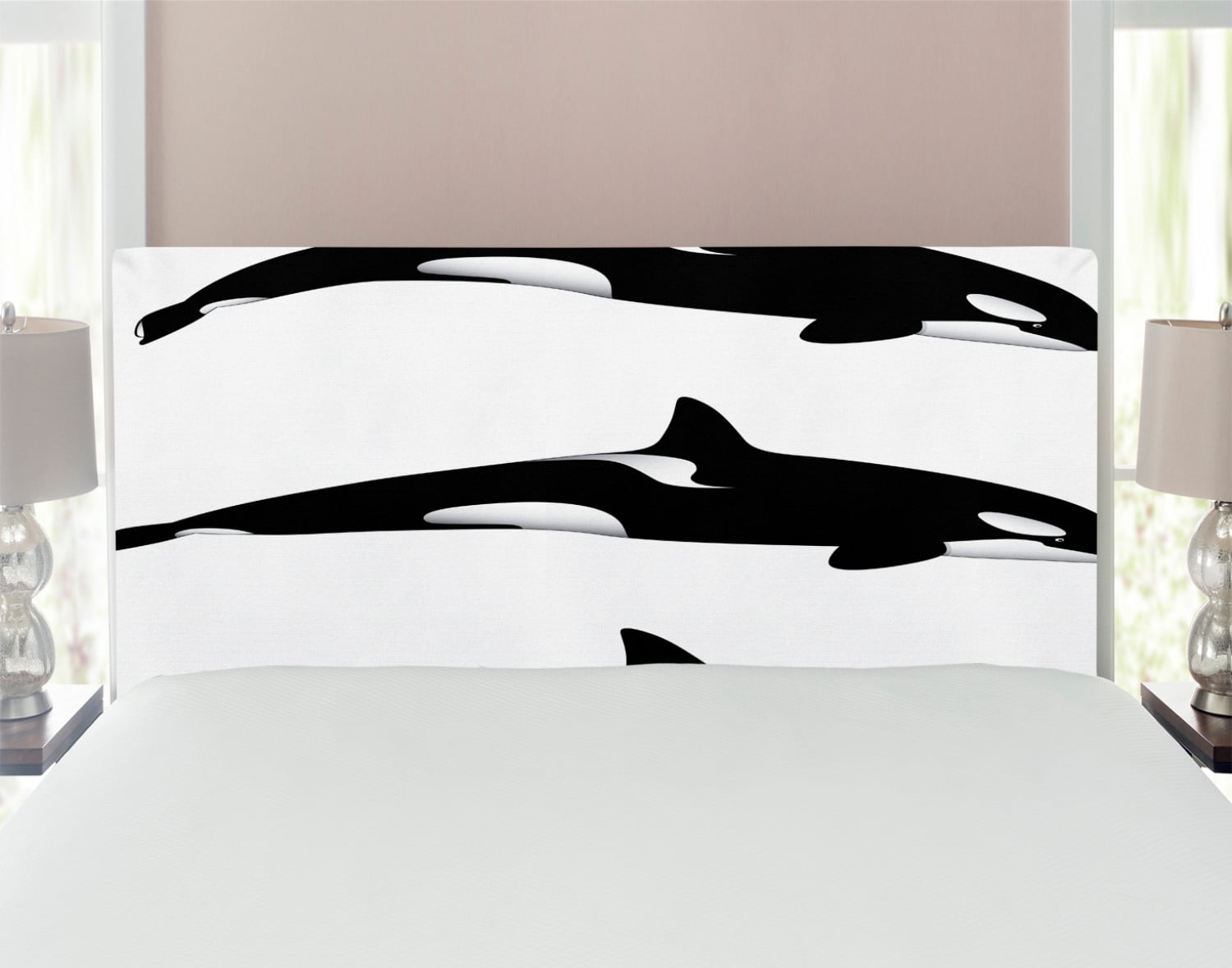 Sea Animals Headboard, 3 Orca Killer Whales in Different Illustration ...