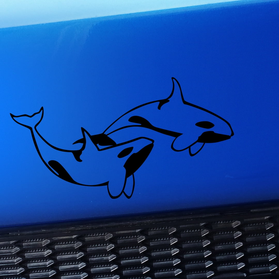 Orcas - Killer Whales - Vinyl Car Decal - Choose Color - [BLACK ...
