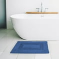 Mainstays Racetrack 100% Cotton Navy Bath Rug, 17" x 24", Non-slip bath ...