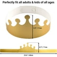 25 Pieces Golden King Crowns Foldable Paper Party Crown Hat Gold Foil ...