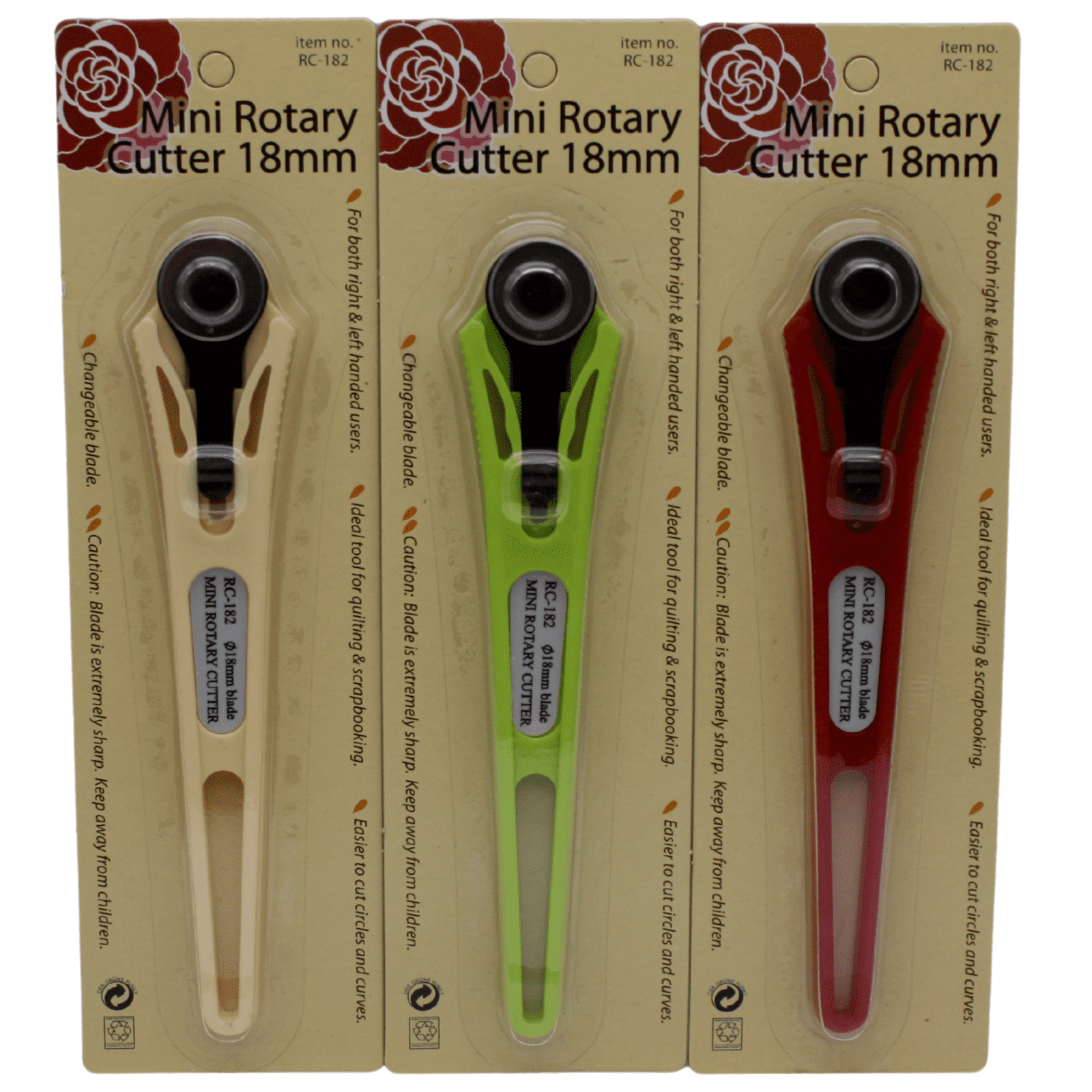 18mm Round Blade Rotary Cutter - Fabric Cloth Wheel Cutter-Red ...