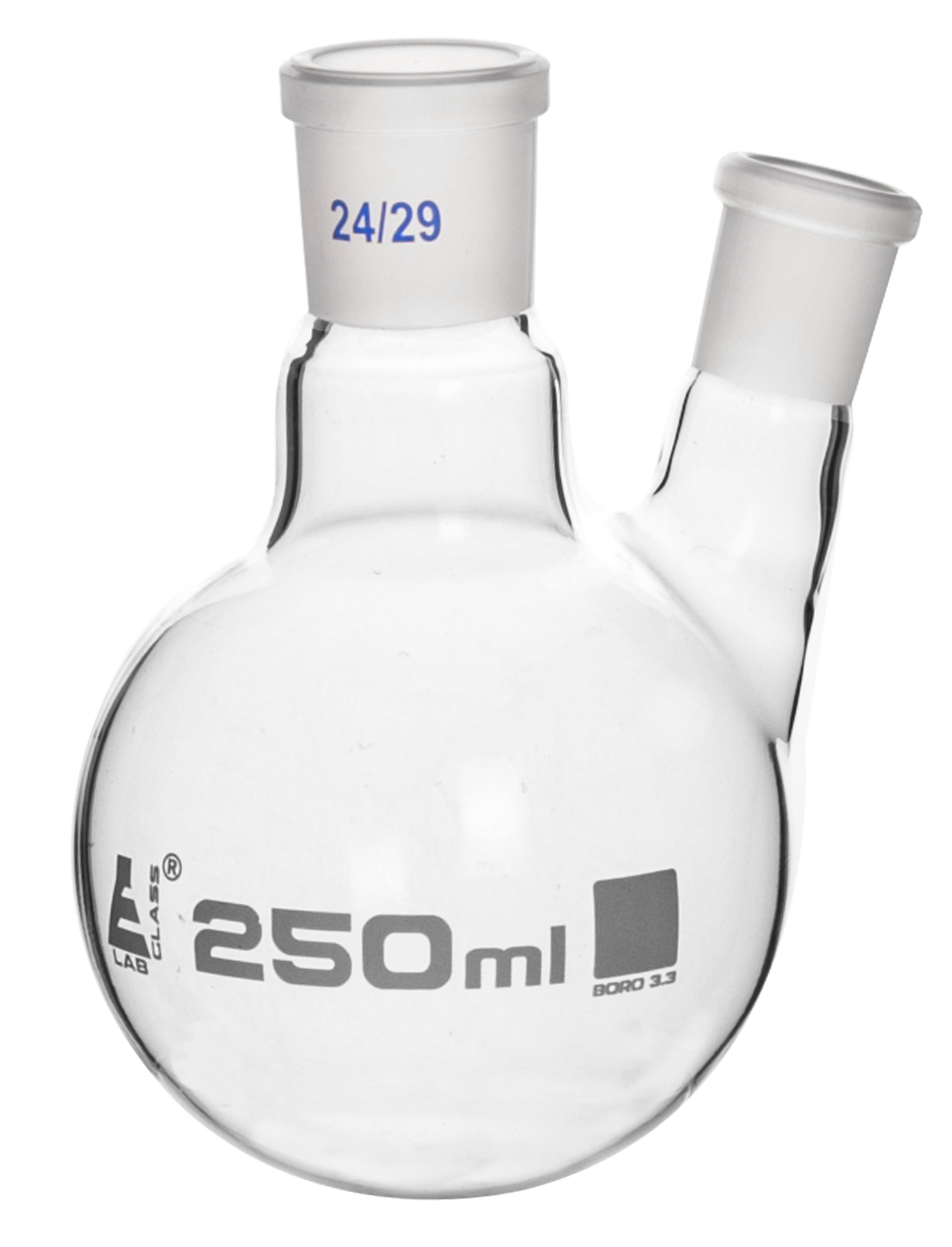 Distilling Flask, 250ml - Oblique Neck with 24/29 Joint - Side Socket ...