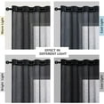 JIUZHEN Black Sheer Curtains 84 Inches, Semi Transparent Grommet Drapes, Set of 2 with Tiebacks ...