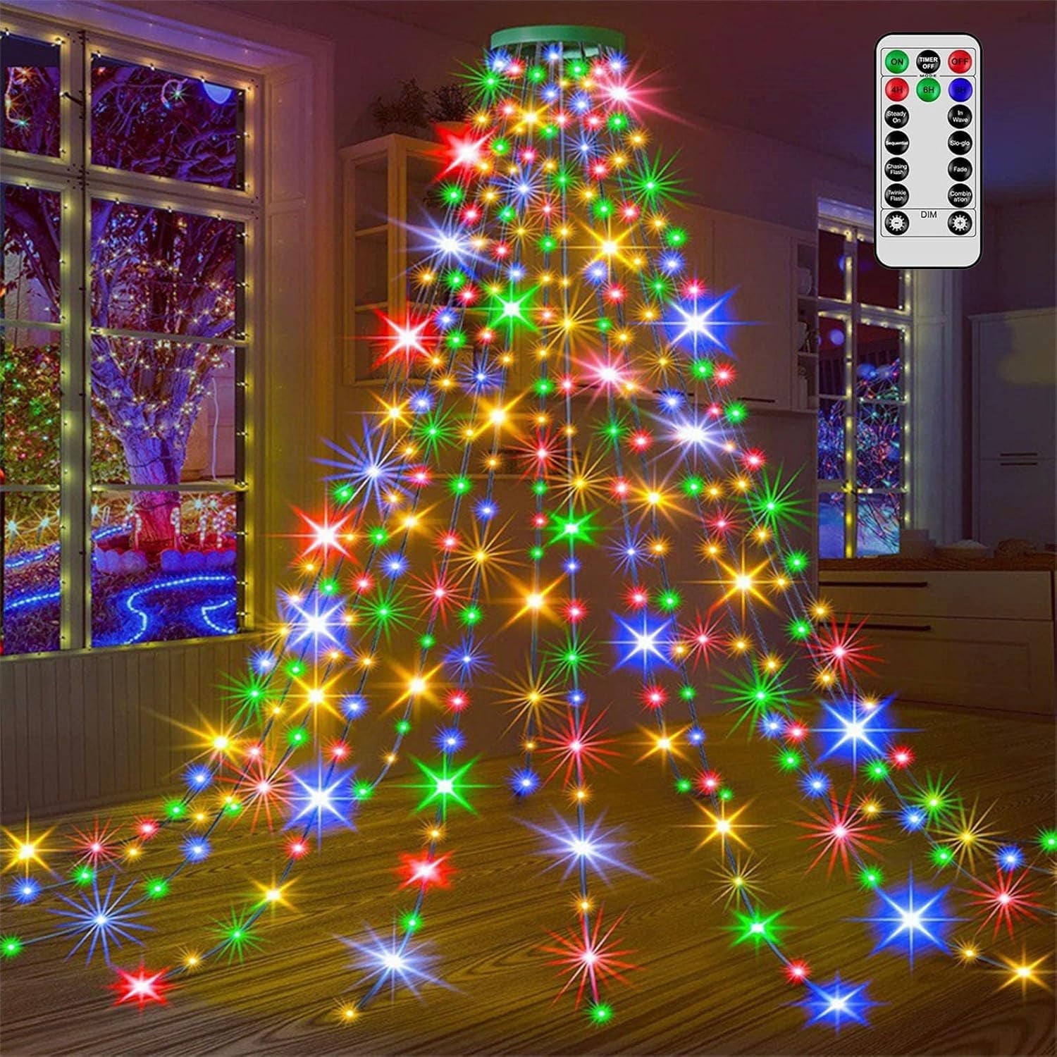Click here for Tingzi Cascading Twinkle Lights For Christmas Tree... prices