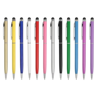 6pcs Metal Stylus Pen Ballpoint Pen 2 in 1 Universal Retractable Ink ...