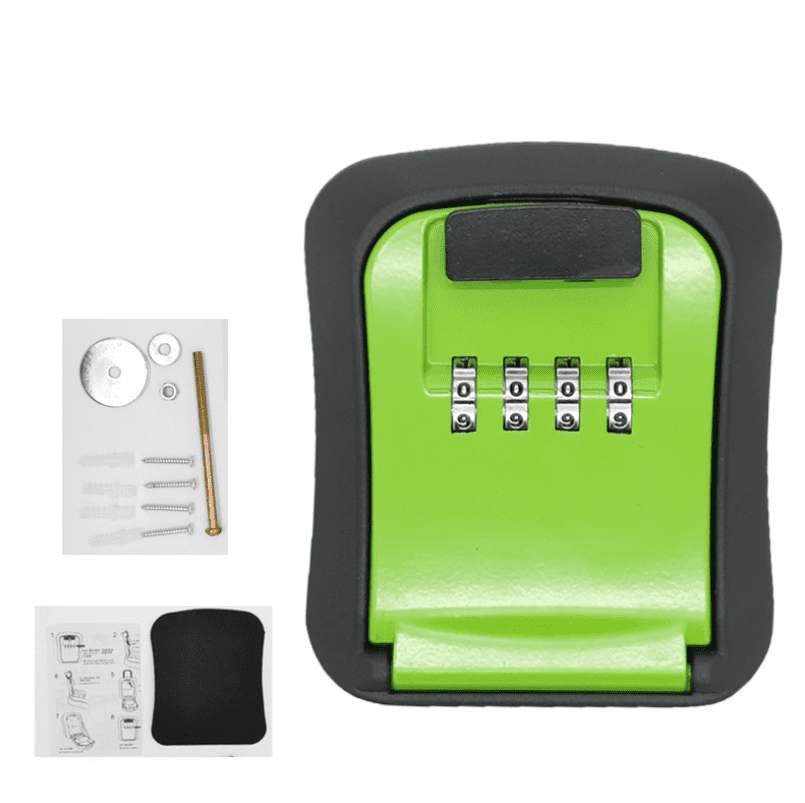 Key box, metal combination key box, key combination lock box (green ...
