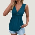 MEICHEN Women's Tank Top Sleeveless Peplum Casual Tops Front Deep V ...