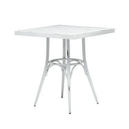 Metal Retro Round Table Red Coral and White - Walmart.com