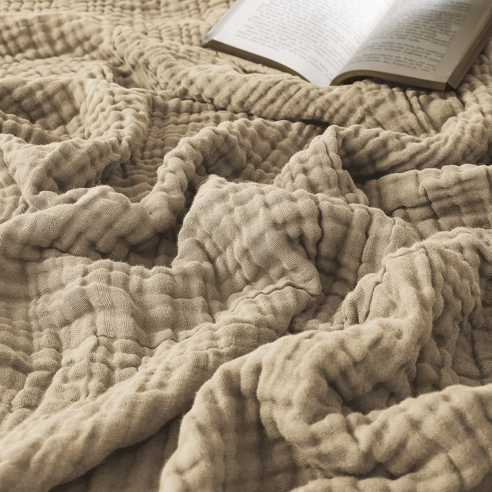 Muslin Throw Blanket, 4-Layer Soft & Breathable Gauze Summer Throw ...