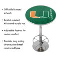 University of Miami Fade Bar Table with Adjustable Footrest and Acrylic ...